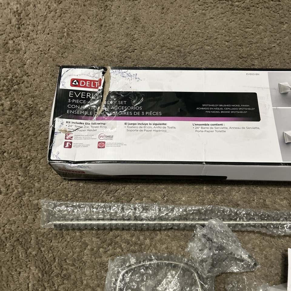 Delta EVE63-BN Everly Bath Set - Towel Ring/Toilet Paper Holder/24 ...