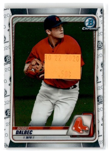 2020 Bowman Chrome Prospects Bobby Dalbec #BCP-86 Boston Red Sox ...