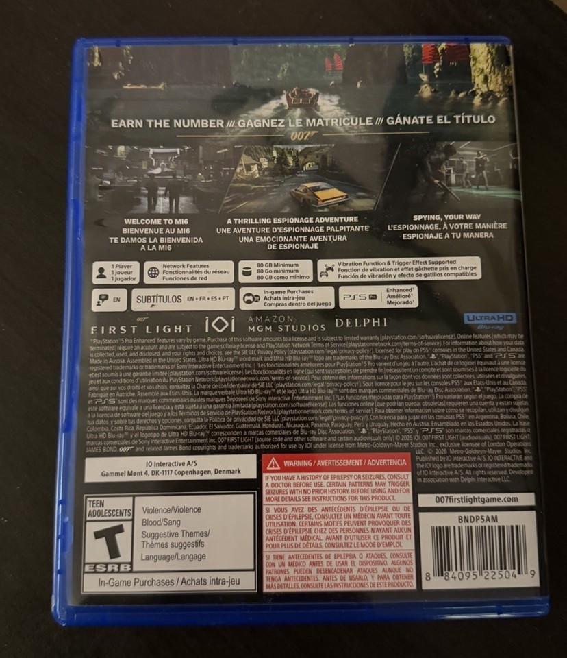 007 First Light Sony Playstation 5 PS5- James Bond | eBay
