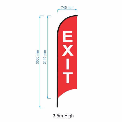 3.5m EXIT Flag Kit / Outdoor Advertising Banner Flag Set -Ready to Ship ...