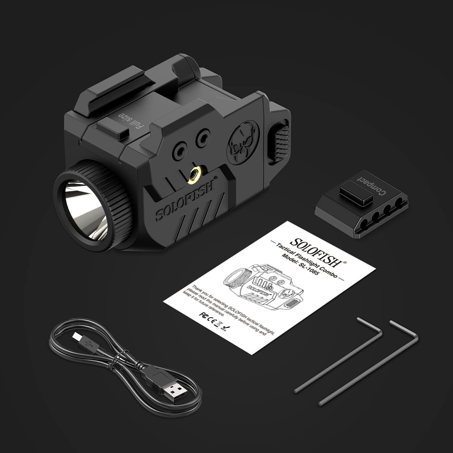 SOLOFISH 600 Lumen Flashlight & Red Laser Sight Combo Full Size ...