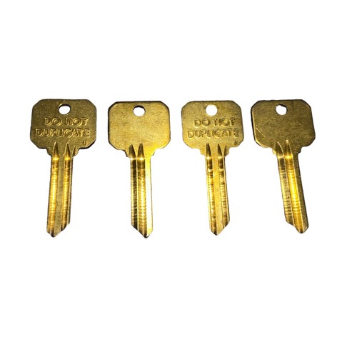 Lot of 4 compatible with Yale Y-1 Brass "Do Not Duplicate" Key blanks ...