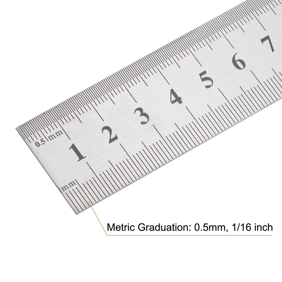 40" 1000mm Stainless Steel Ruler Metal Rulers 1.14" Wide Inch Metric ...