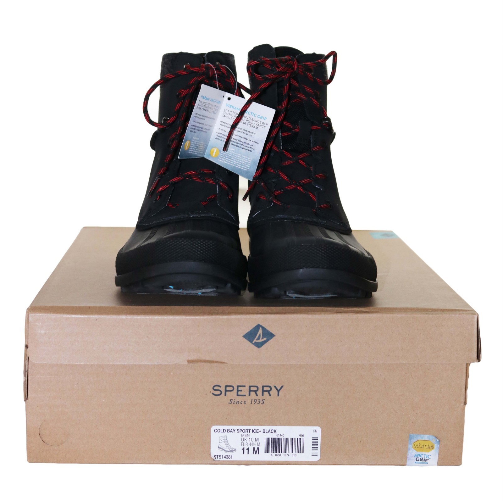 Sperry Men's Cold Bay Sport w/Vibram Arctic Grip Boot, Black | eBay