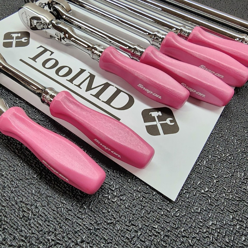 Snap-on Tools NEW 8pc PEARL PINK Hard Handle 3/8" Drv Fixed Flex ...