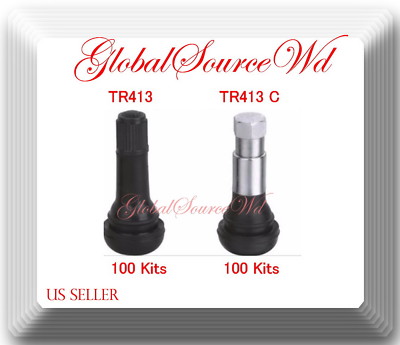 200 Tire Valve Stems TR413 Black & TR413C Chrome 100 Pcs of each | eBay