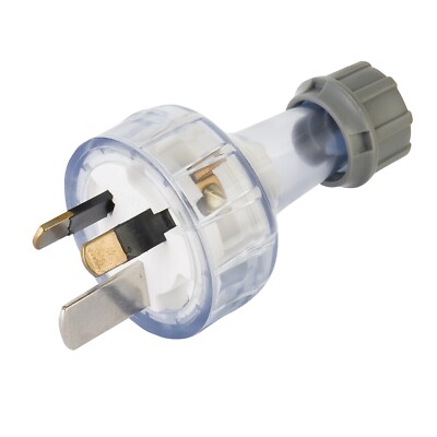 10 X 3 Pin Plug Top - 10amp Male Rewireable Clear Electrical 240V 10A ...