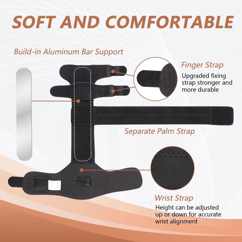 2 Finger Splint Trigger Finger Splint Adjustable Two Finger Brace Hand ...