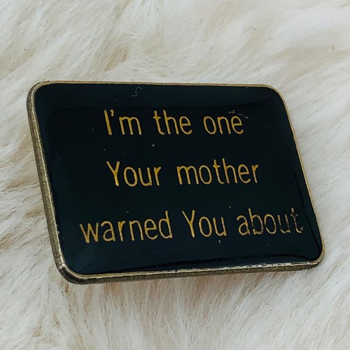 Vtg Humourous Enamel Lapel Pin - I'm the One Your Mother Warned You About | eBay