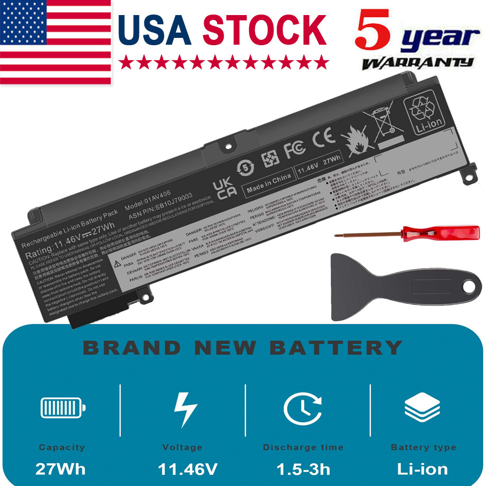 Battery For Lenovo ThinkPad T460s T470s 01AV407 01AV408 SB10F46462 ...