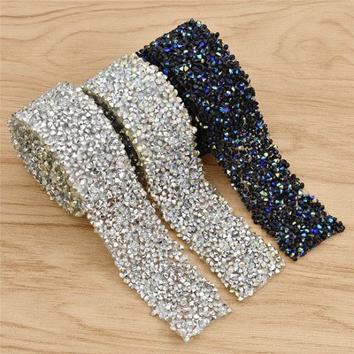 Crystal Rhinestone Applique Wedding Bridal Trim Iron on Sewing Decor ...