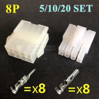 8 Pin/Way Molex Mini-Fit Jr 5557/5559 4.2mm Connector Kits (Plug+Socket ...