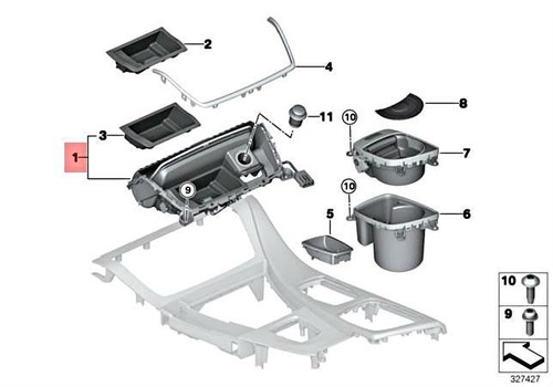Genuine BMW Hybrid M5 F10 Storage Compatment Center Console Front ...