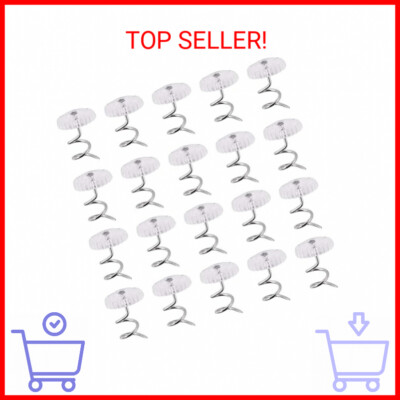 Akstore 60 Pcs Dust Ruffle Pins Bed Skirt Pins Clear Heads Twist Pins ...