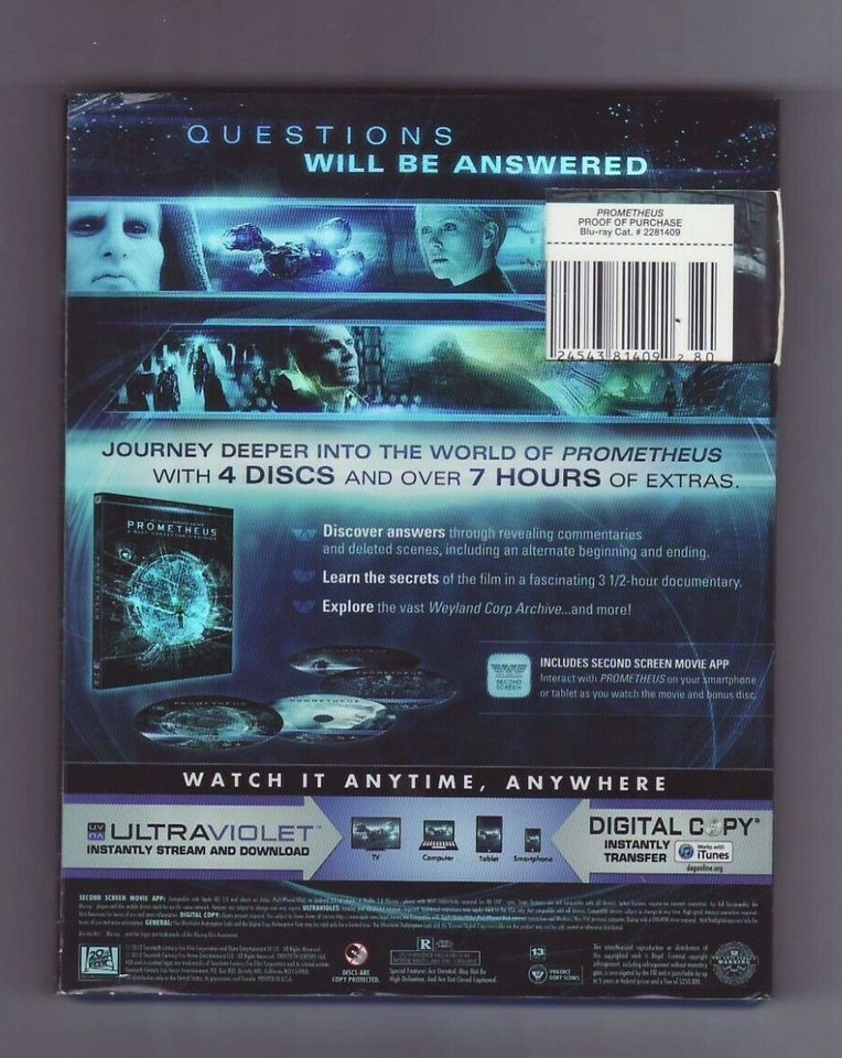 (Blu-ray) Prometheus / 4 Disc Collector's Edition / Blu-ray 3D + Blu ...