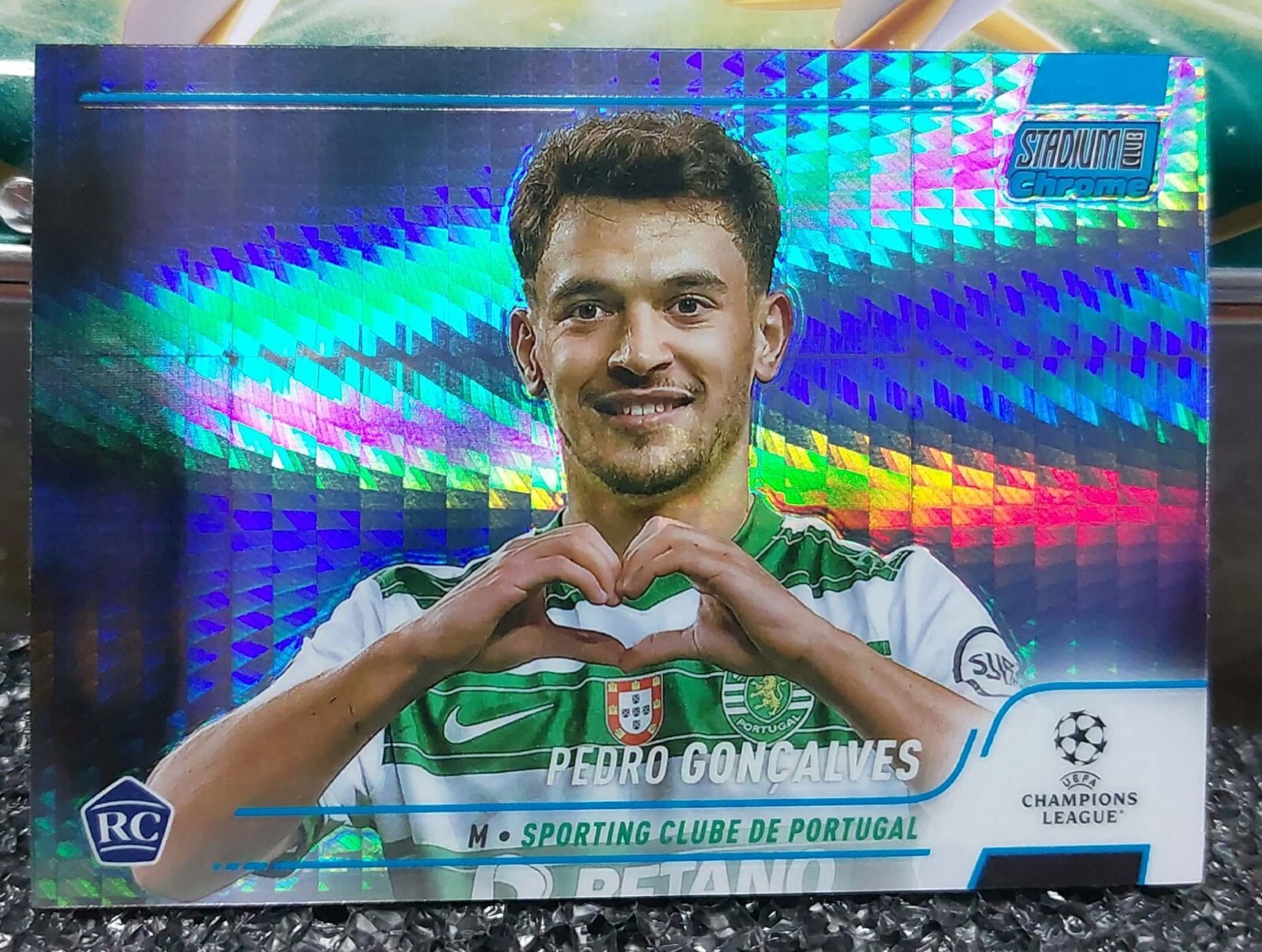 2021-22 Topps Stadium Club Chrome RC #34 Pedro Goncalves Blue Prism UCL ...