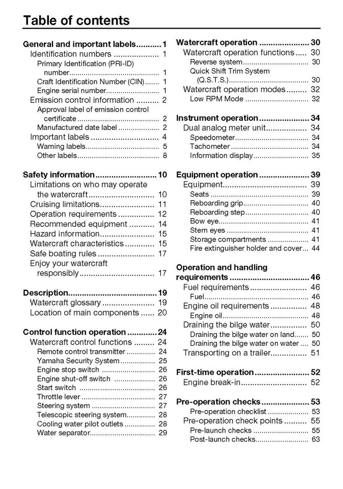 Yamaha Owners Manual Book 2016 WaveRunner FZR (SVHO) | eBay