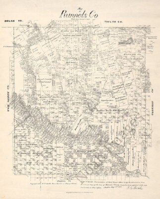Map of Runnels County Texas 16x20 | eBay