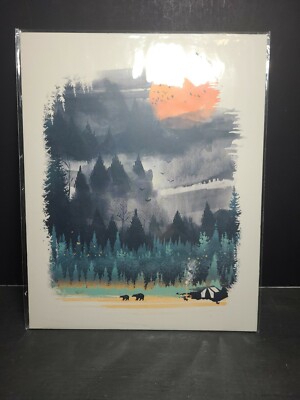 Fuzzy Ink " Bears and Tents" Print | eBay