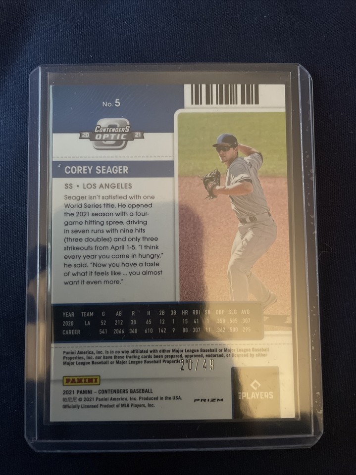 2021 Contenders Optic Season Ticket Orange #5 Corey Seager /49 | eBay