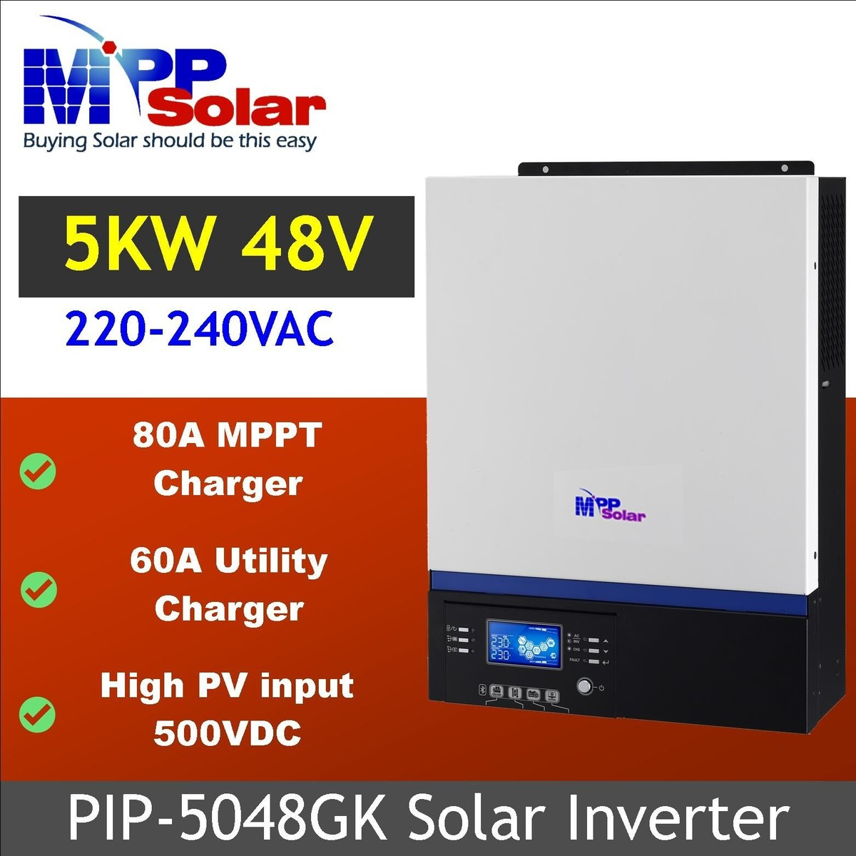 MPP Solar X LV6548 Hybrid Solar Inverters UL Listed, 52% OFF