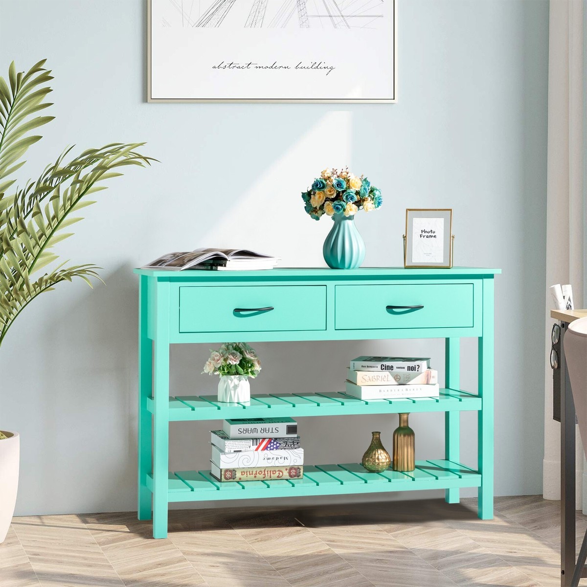 Blue Entryway Table BEST TIPS FOR FOYER TABLE DECOR