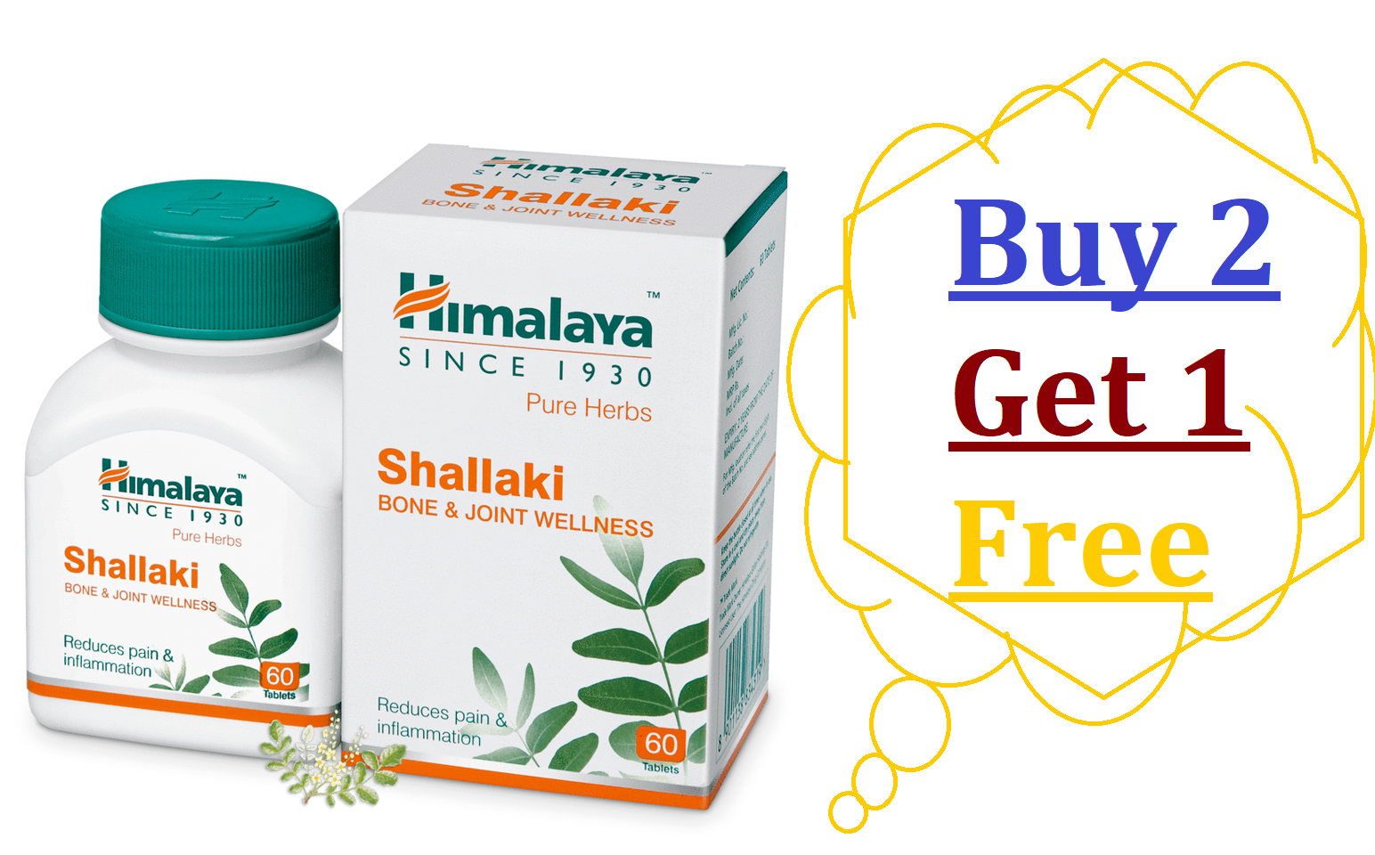 Himalaya Shallaki Tablets 60 | BUY 2 GET 1 FREE | Pain & Inflammation ...