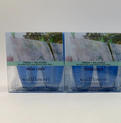 Bath & Body Works Fresh Linen Wallflowers Home Fragrance Refill S/4 ...