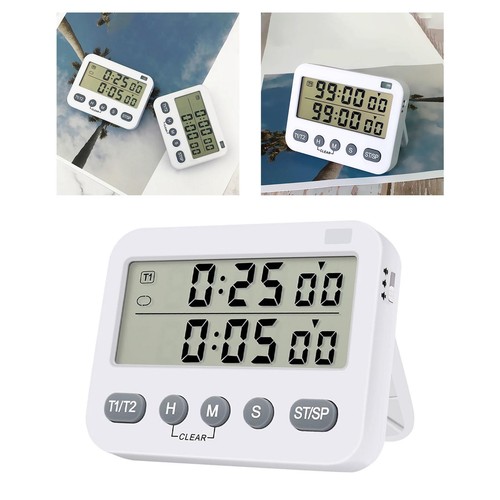 Dual Digital Timer with Magnet with Stand Durable for Kitchen Elderly ...
