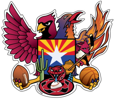 Arizona Sports Fan Crest, sticker decal die cut vinyl, 5x4.4" | eBay