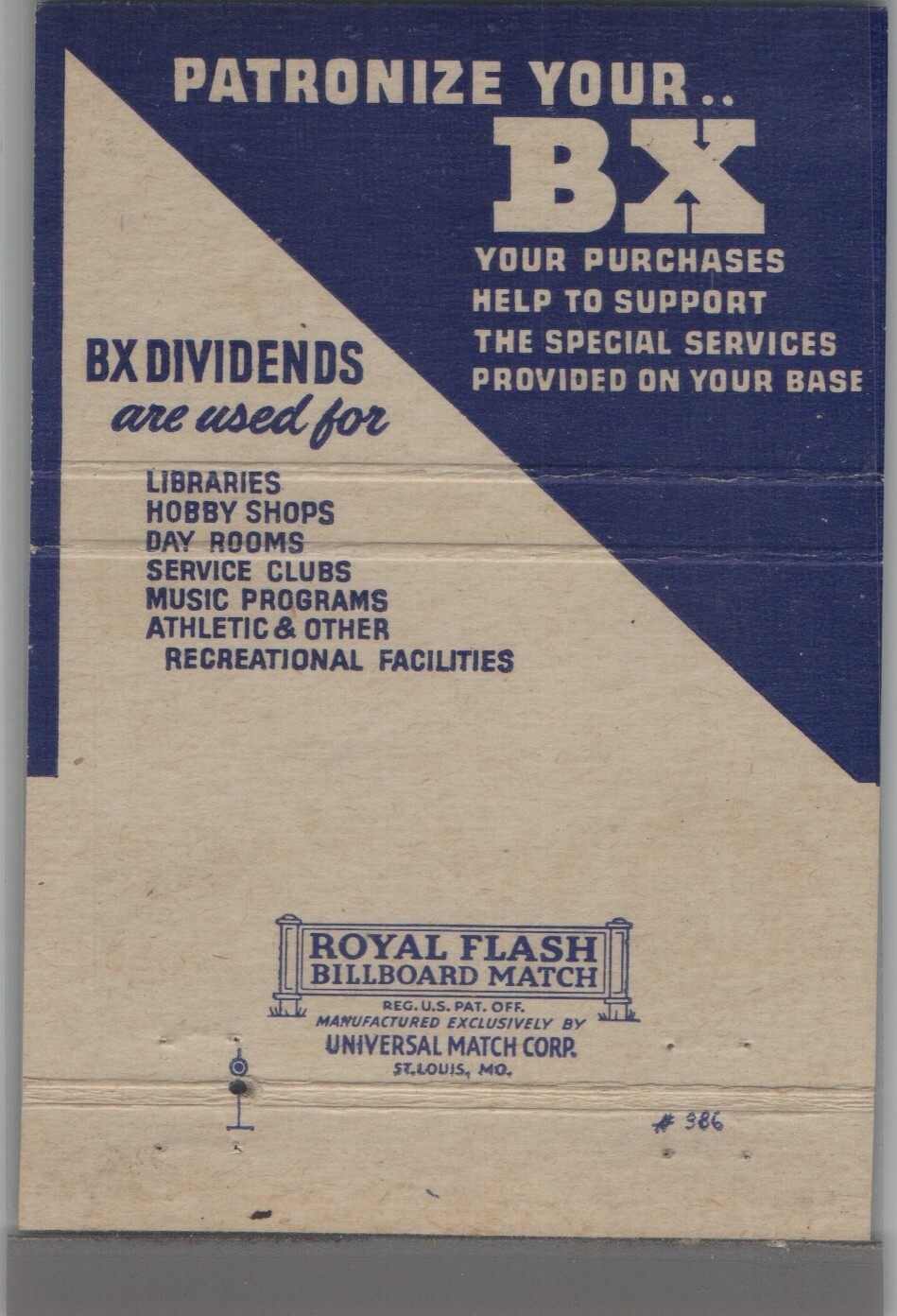 Matchbook Cover - Military Webb Air Force Base Big Spring, TX | eBay