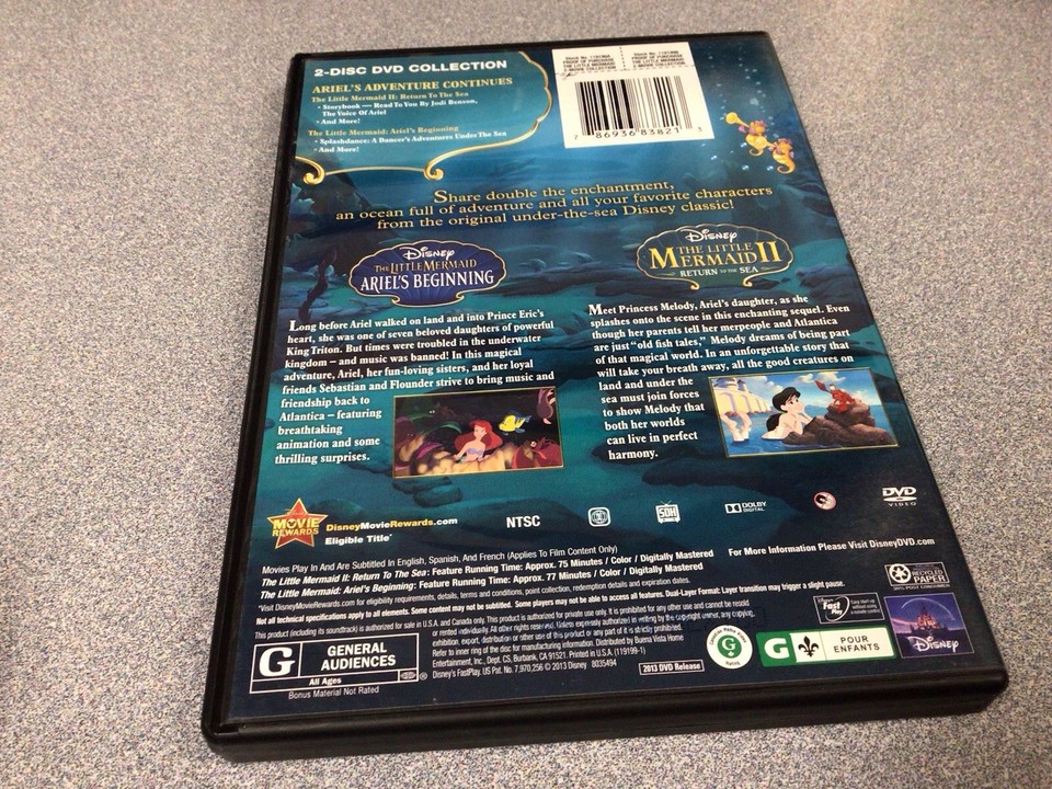 Little Mermaid Ariel's Beginning & The Little Mermaid II: 2 DVD USED | eBay