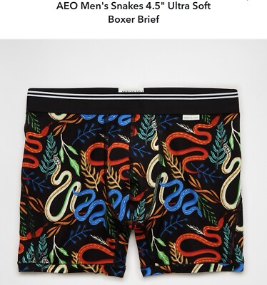 American Eagle 4.5” Ultra Soft Boxer Brief LG Snakes NEW | eBay