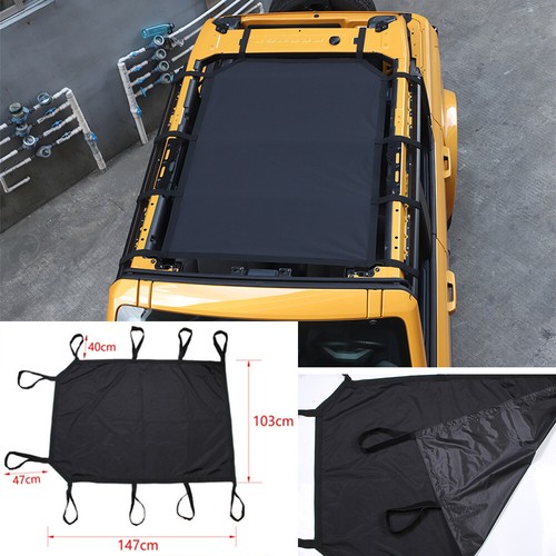 Canvas/Oxford Black Cloth Soft Top Cover For Ford Bronco 4Door 2021 ...