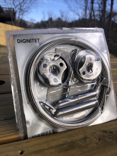 IKEA DIGNITET Curtain Wire Rod Set Stainless Steel 5 meter / 197" New ...