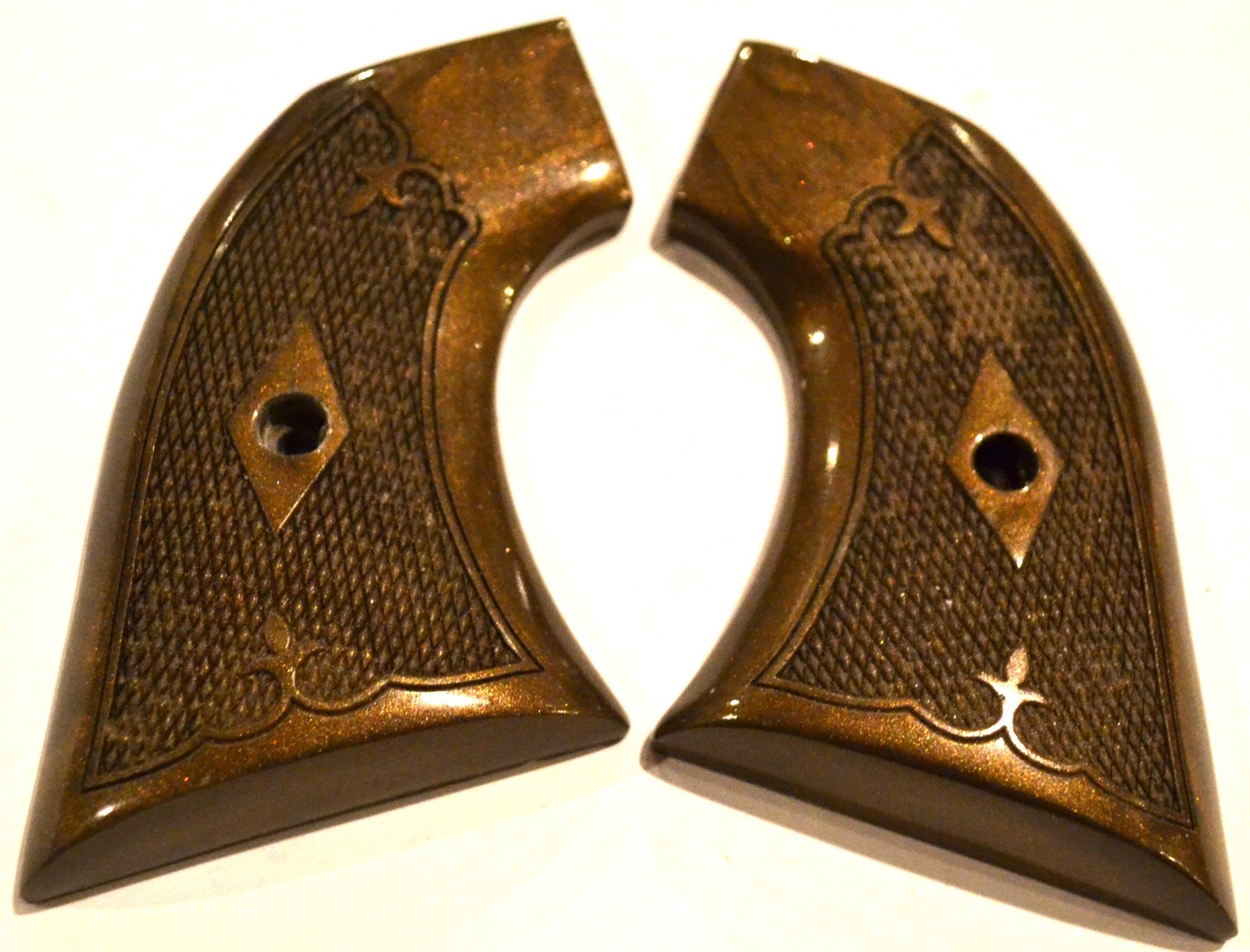 Colt Single Action Army SAA gen 3 pistol grips dark brown plastic with ...