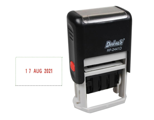 Deskmate Self-Inking Dater Printer Stamp Red RP-2441D | eBay Australia