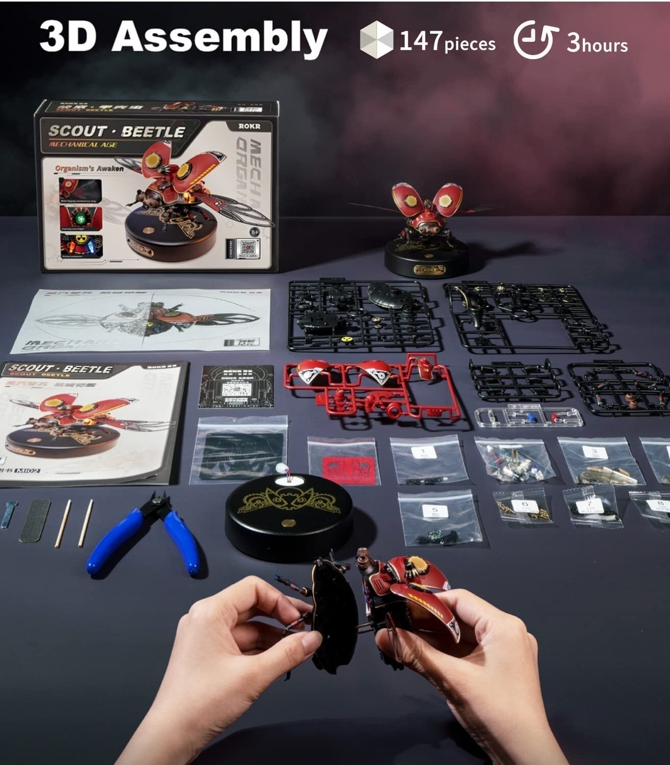 ROKR 3D Puzzle Scout Bettle Steampunk Mechanical Creature Model Kit ...