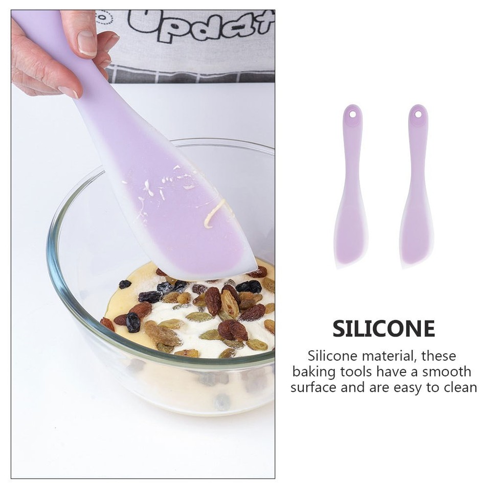 2 Pcs Silicone Spatula Non-stick Shovel Cake Cream Butter Spatulas ...
