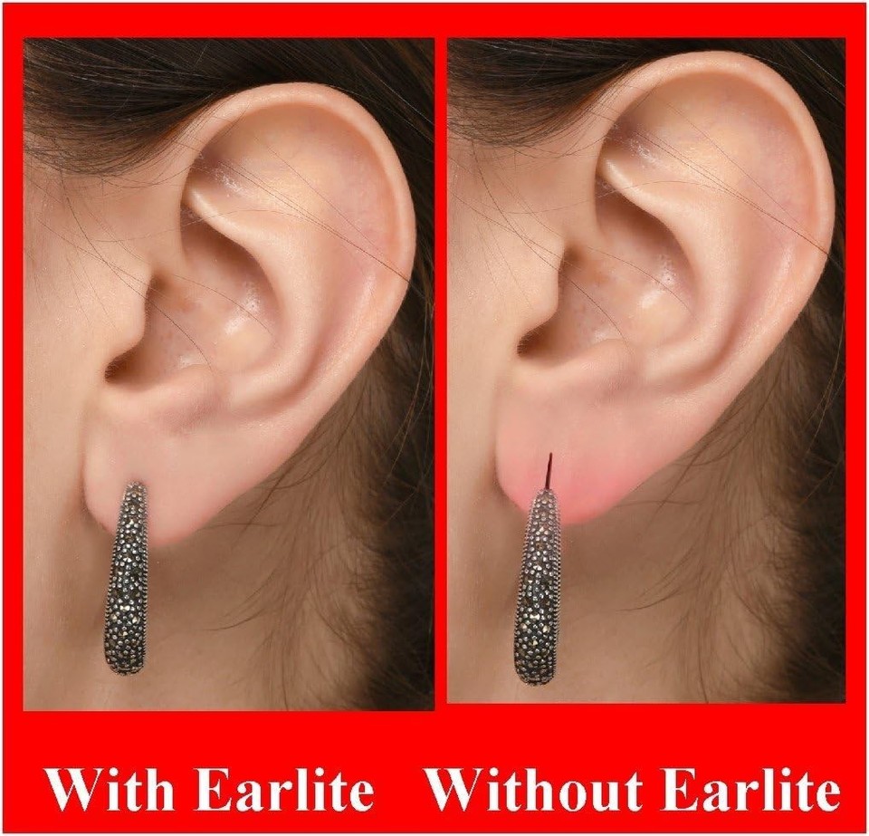 EarLite 120 (60 Ea X 2 packs) Invisible Earring Ear-Lobe Support ...