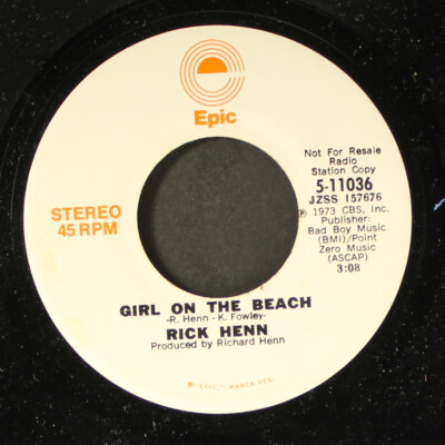 RICK HENN: girl on the beach / mono EPIC 7" Single 45 RPM | eBay