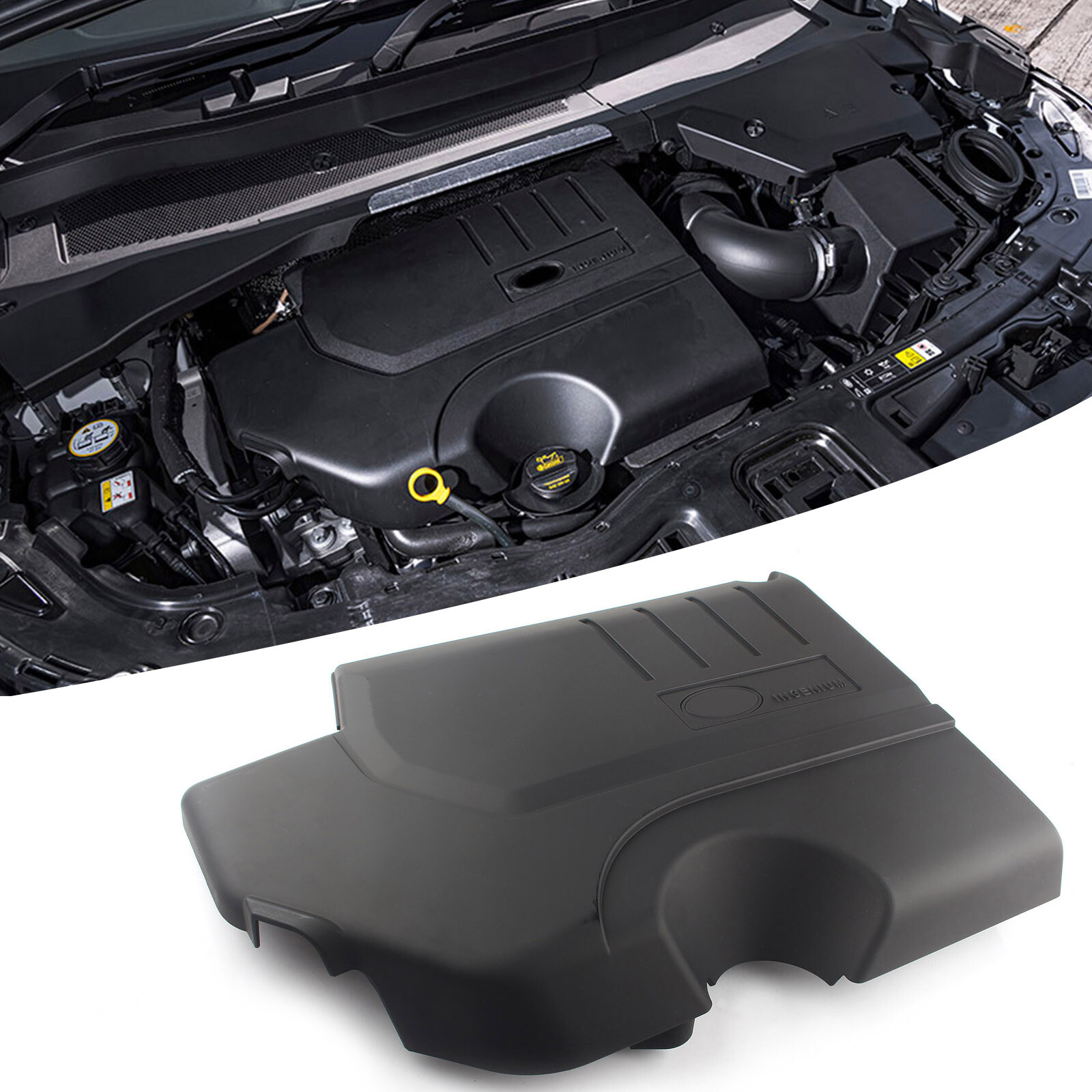 Black ABS Turbo Engine Cover Shield For Land Rover Range Rover Evoque ...