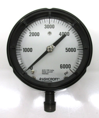 Ashcroft 1279 Duragauge 6000 PSI, 316 Tube Steel Socket Welded, 1/2" LC ...