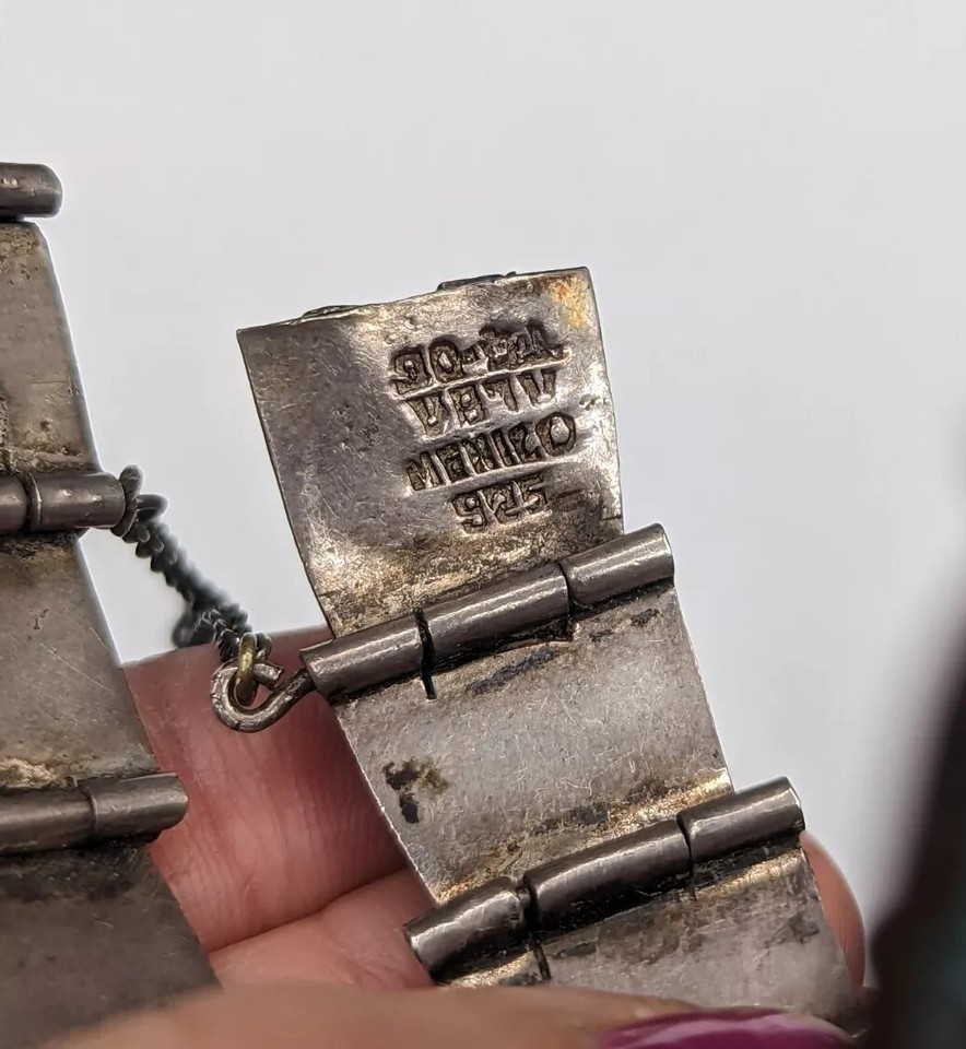 Vintage Signed Alba Mexico 925 Sterling Silver Blue Enamel Snake ...