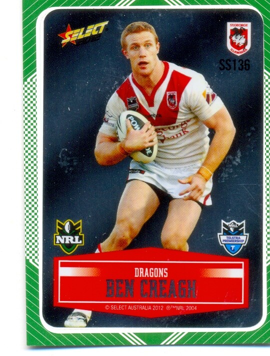 2012 Select NRL Champions Peel & Reveal SS136 Ben Creagh - St George ...