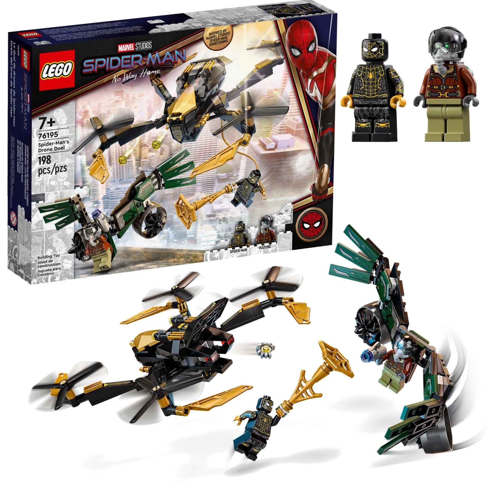 Lego Spider-Man’s Drone Duel 76195 Marvel Disney 2 Minifigures 198 ...