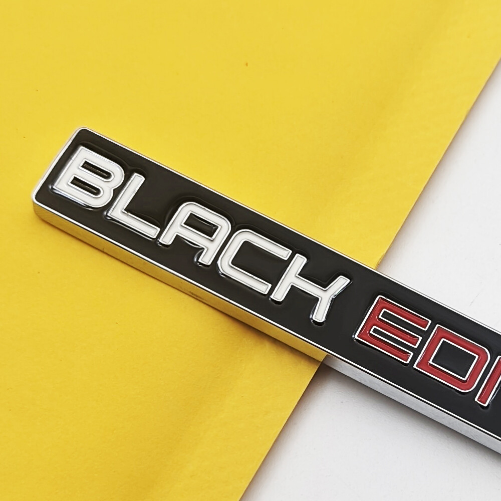 3x Chrome Black&White&Red Coated Metal Black Edition Emblem SUV Luxury ...