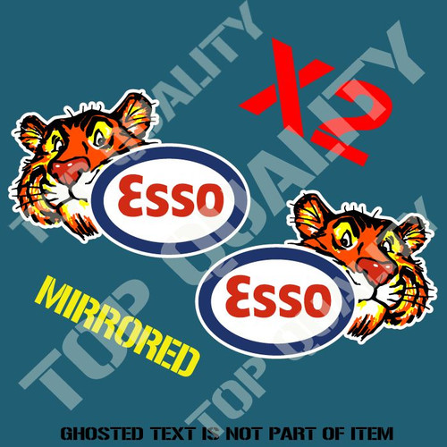 ESSO TIGER GASOLINE Decal Sticker Vintage Petrol Petroliana Hot Rod ...