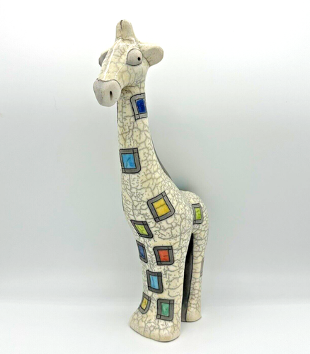 Fenix Raku Pottery Giraffe Figurine Handmade In South Africa 12” Read ...