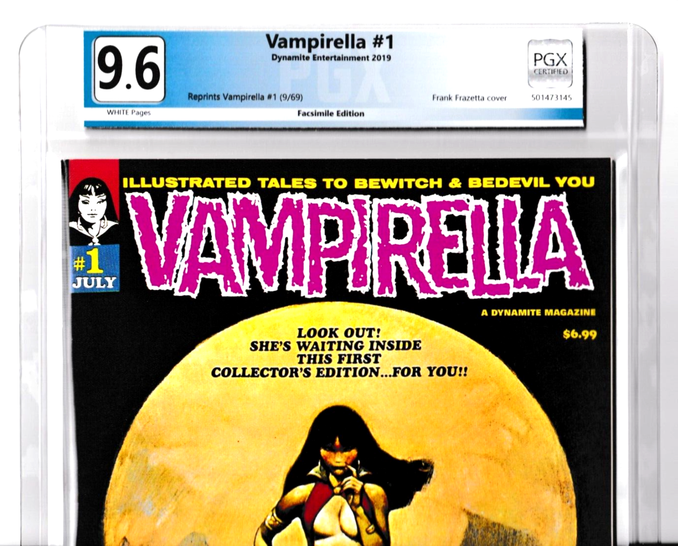 VAMPIRELLA #1 WARREN PUBLISHING FACSIMILE EDITION 2019 PGX GRADED NM 9. ...
